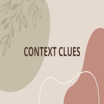 CONTEXT CLUES power point presentation for grade 7 | PPTX