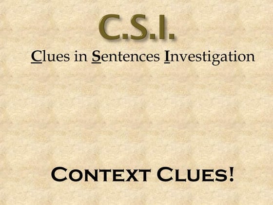 Context Clues | PPT | Books and Literature