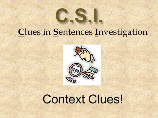 Context clues power point | PPT