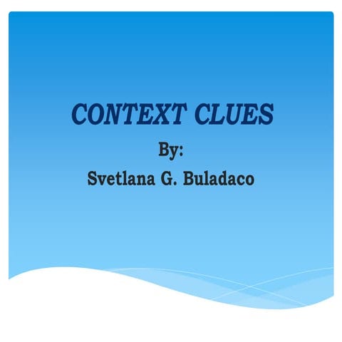 Context Clues ppt | PPTX