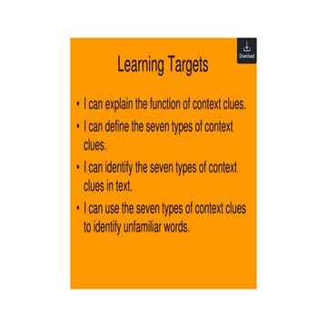 context clues - power point slideshow. ppt | PPTX