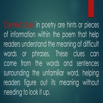CONTEXT CLUES power point presentation for grade 7 | PPTX