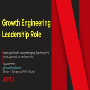 Context for netflix growth engineering leadership role | PPTX