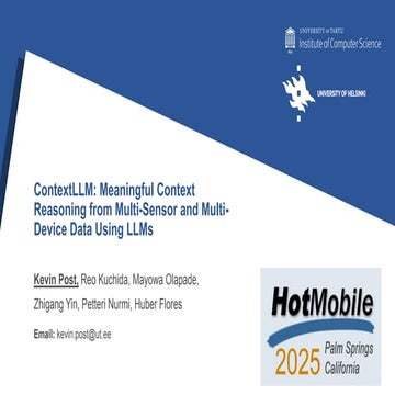 ContextLLM: Meaningful Context Reasoning from Multi-Sensor and MultiDevice Data Using LLMs | PPT
