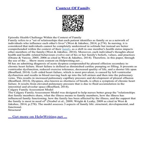 Context Of Family | PDF
