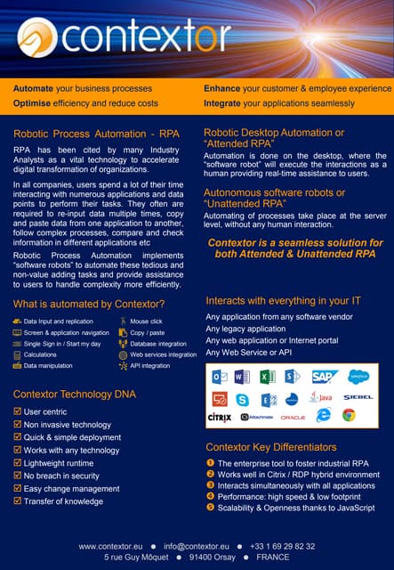 Introduction to Robotic Process Automation (rpa) and RPA Case Study | PPTX