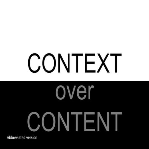 Context is more important than content for learning | PPT