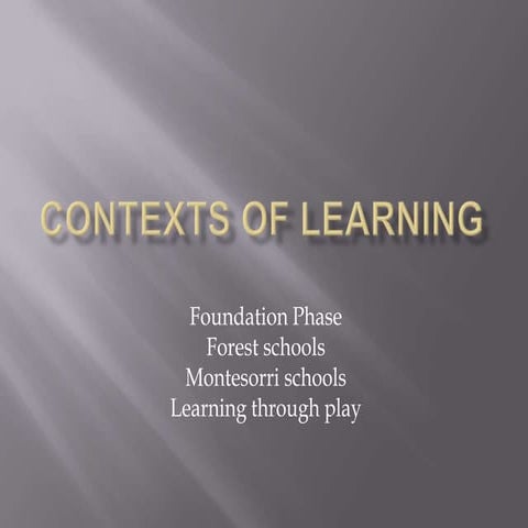 Contexts of learning | PPT