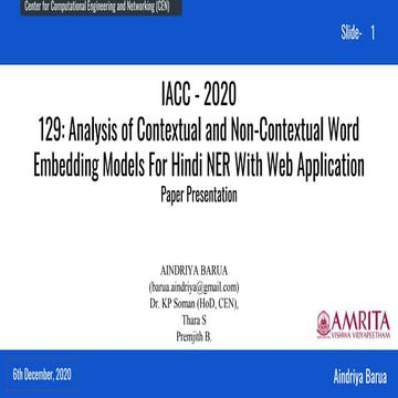 Contextual vs non-contextual word embedding models for Hindi Named Entity Recognition | Natural ...