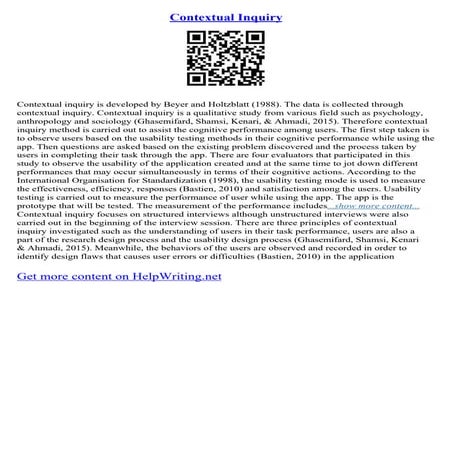 Contextual Inquiry | PDF