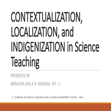 Contextualization Localization Indigenization Pptx
