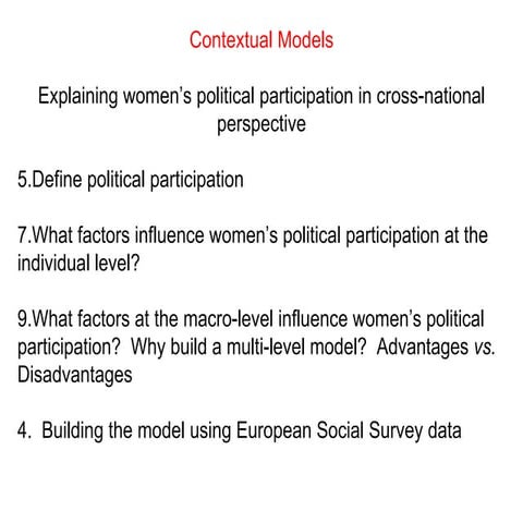 Multilevel Models Exercise | PPT | Politics