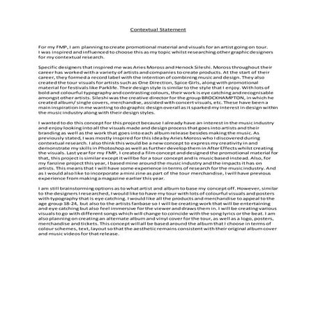 Y2 FMP Contextual Statement | DOCX