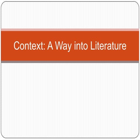 Context in Literature | PPTX