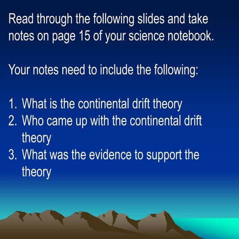 CONTINENTAL DRIFT THEORY EVIDENCES ppt | PPT