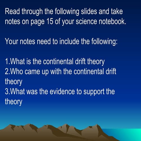 CONTINENTAL DRIFT THEORY EVIDENCES ppt | PPT
