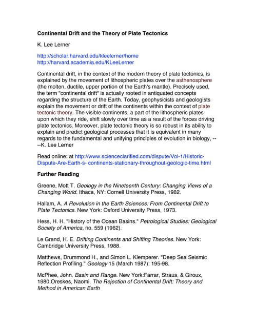 Plate tectonics theory | PPT