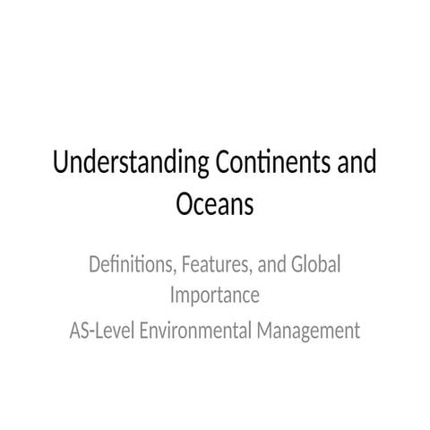 Grade - 6 Geography Ch.6. continents and oceans | PDF
