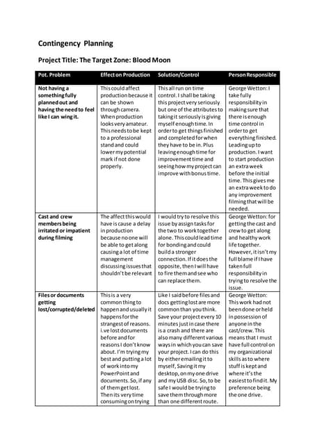 Contingency form 2017 | PDF