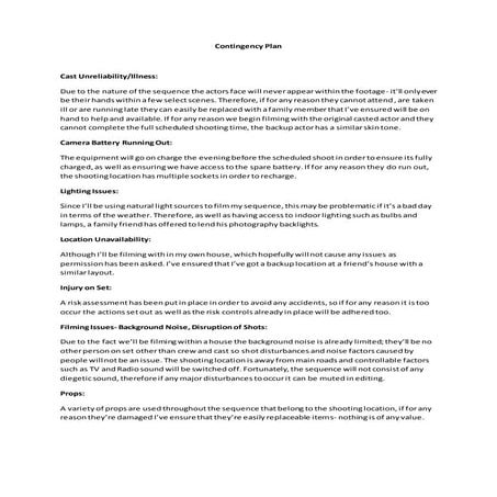 Contingency plan | DOCX