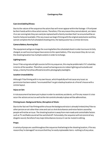 Contingency Form | DOCX | Cameras and Camcorders | Consumer Electronics