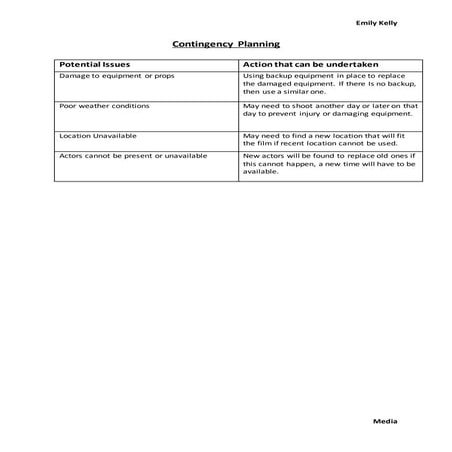 Contingency planning | DOCX | Weather | Science