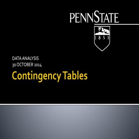 Contingency tables in R, 2014 | PPTX