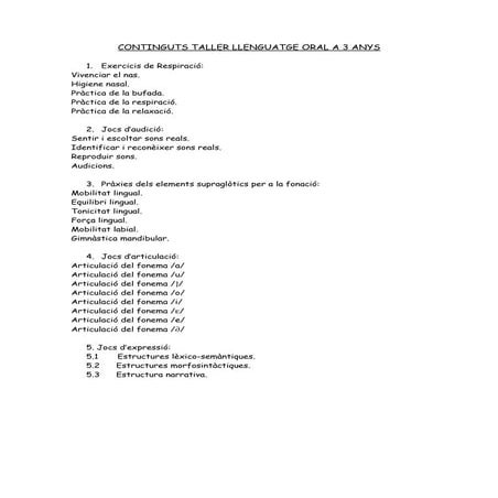 Continguts taller 3 anys | DOC