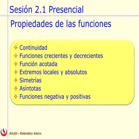 Propiedades de Funciones - EMdH | PPS