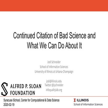 Continued citation of bad science and what we can do about it--2021-02 ...