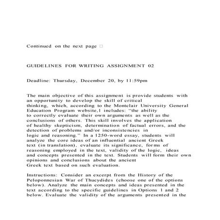 Continued on the next page GUIDELINES FOR WRITING | DOCX