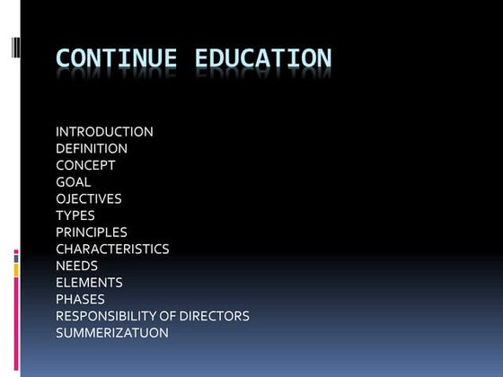 Continuing nursing education | PPTX