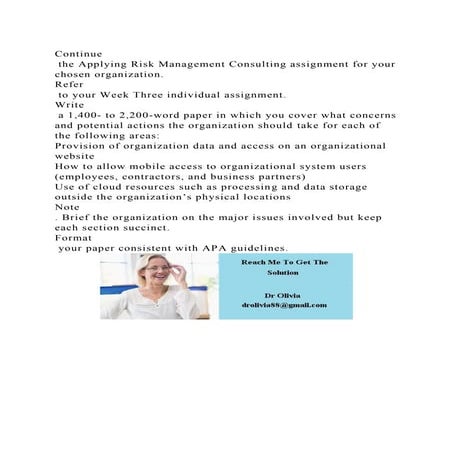 Continue the Applying Risk Management Consulting assignment for yo.docx