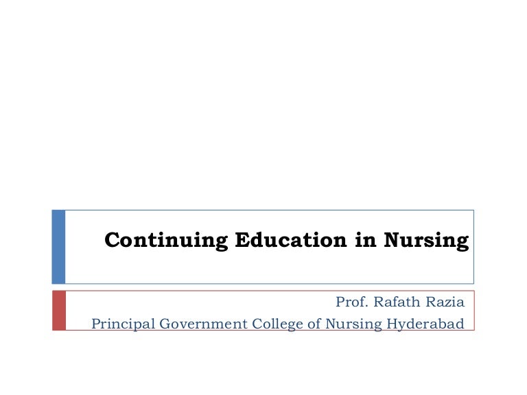 Continuing education in nursing