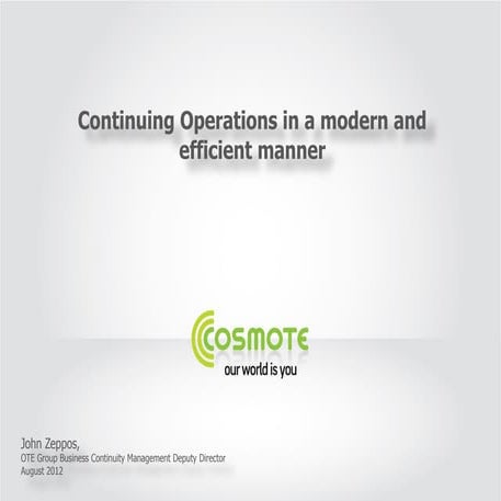 Continuing operations in a modern and efficient manner | PDF | Business ...