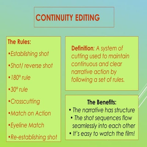 Continuity editing 2 | PPT