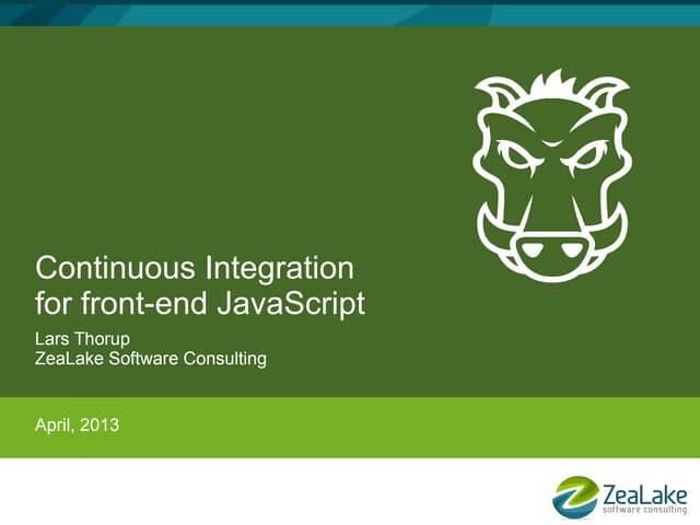 Continuous Integration For Front End Javascript Ppt