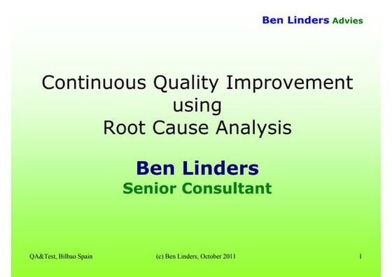Root Cause Analysis (RCA) Seminar Outline | PDF