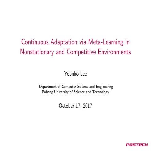 Continuous Adaptation Via Meta Learning In Nonstationary And