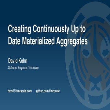 Creating Continuously Up To Date Materialized Aggregates Ppt 2298