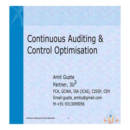 Continuous Auditng And Process Optimisation | PPT