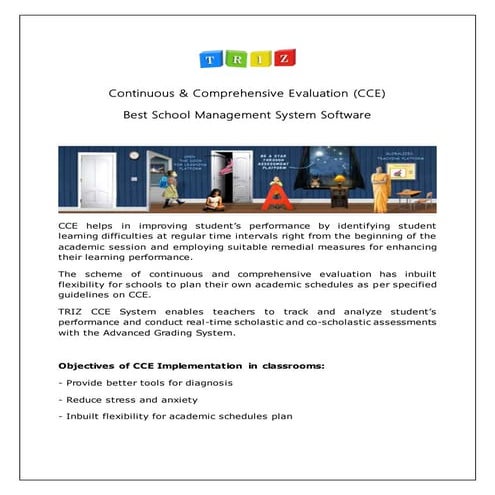 Continuous comprehensive evaluation (cce) school management system | DOCX