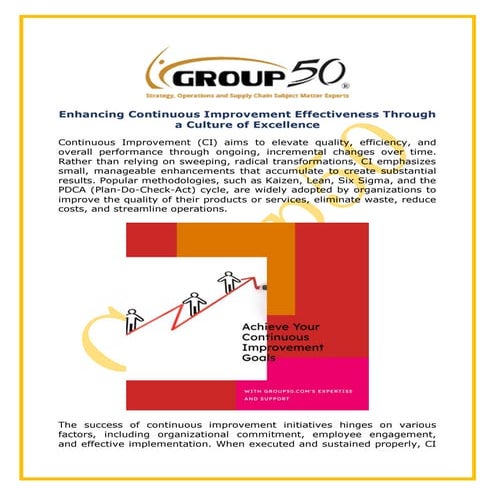 Enhancing Continuous Improvement Effectiveness Through a Culture of ...