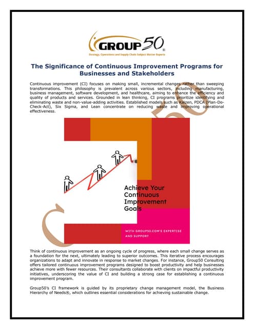 How to Create a Continuous Improvement Program in Your Organization | PDF