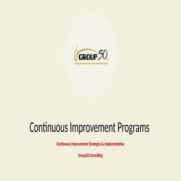 Drive Operational Excellence with Proven Continuous Improvement ...