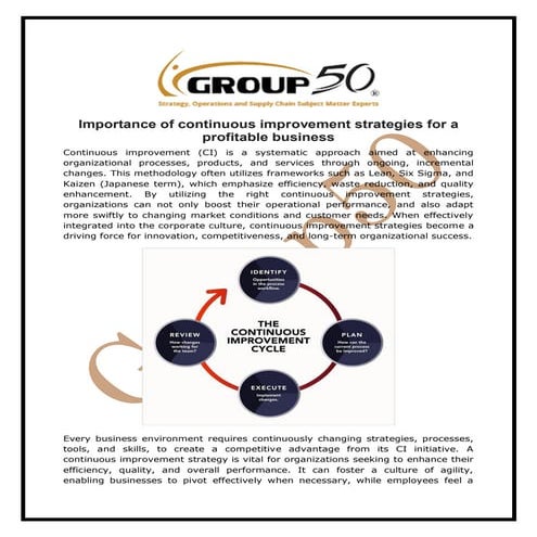 Key principles in continuous improvement culture | PPT