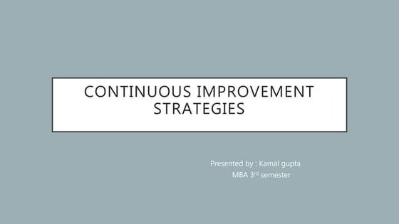 Continuous Process Improvement | PPT
