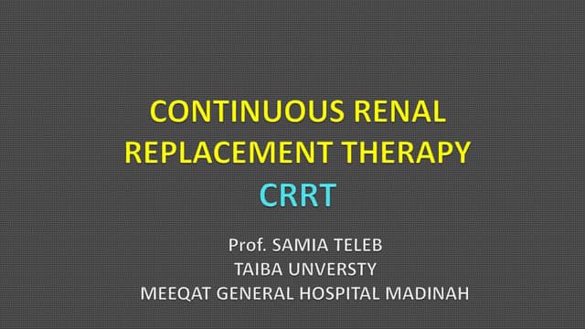 1 prismaflex crrt intro - seg 1 (2007) | PPT