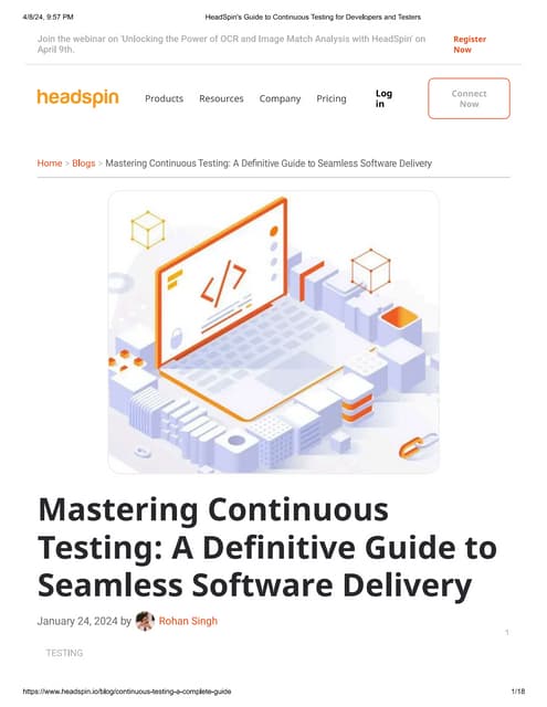 Mastering Continuous Testing: A Definitive Guide to Seamless Software ... Mastering Continuous Testing: A Definitive Guide to Seamless Software ...