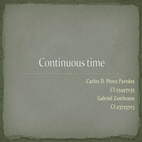 Continuous time | PPTX